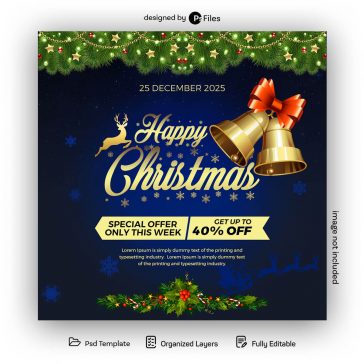 Happy Christmas Special Social Media Post Design Template PSD - PsFiles