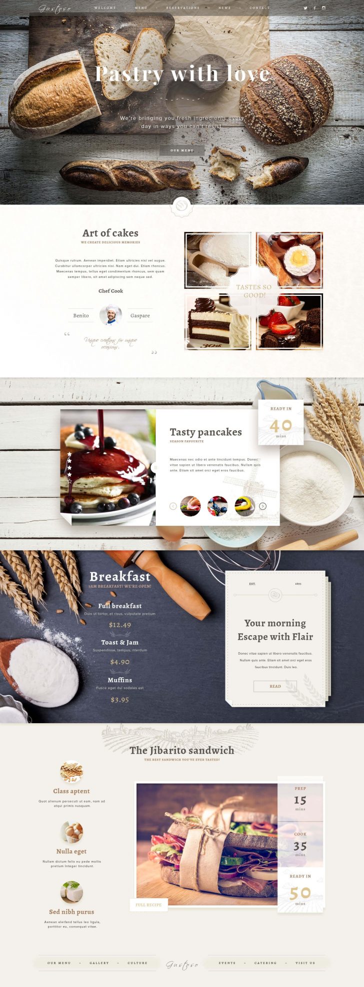 The Bakery Website - Free PSD Template - PsFiles