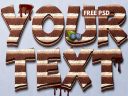 Free Chocolate Cake Photoshop Text Effect Mockup PSD file - PsFiles