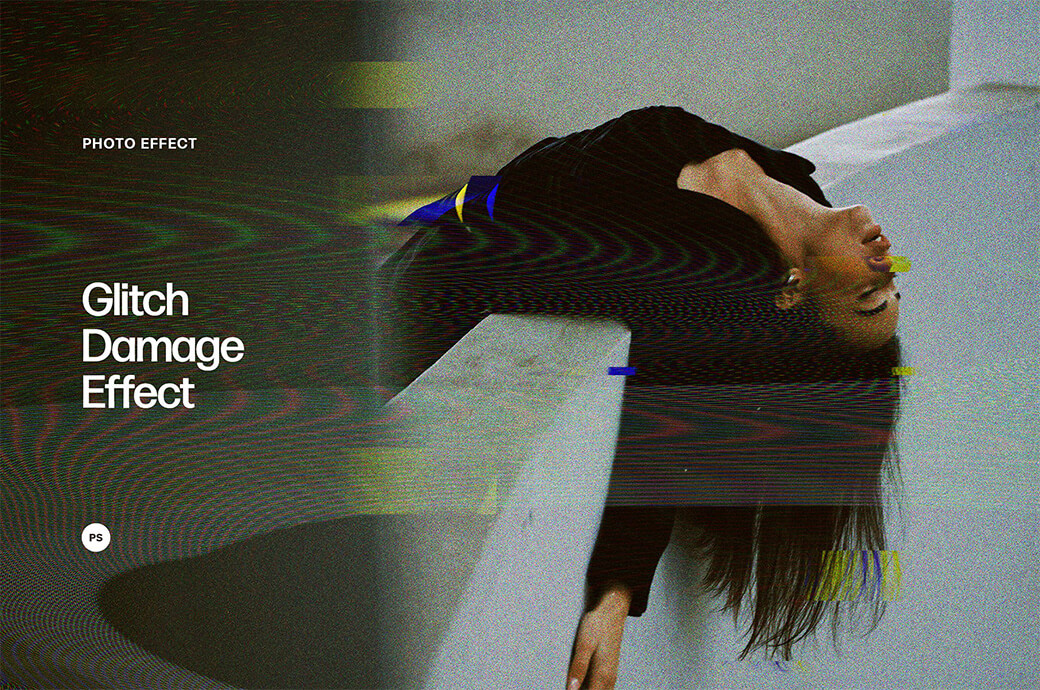 Free Glitch Damage Photo Effect PSD - PsFiles - Free Photoshop Files