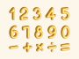 Vector 3D Golden Numbers And Symbols Set - PsFiles