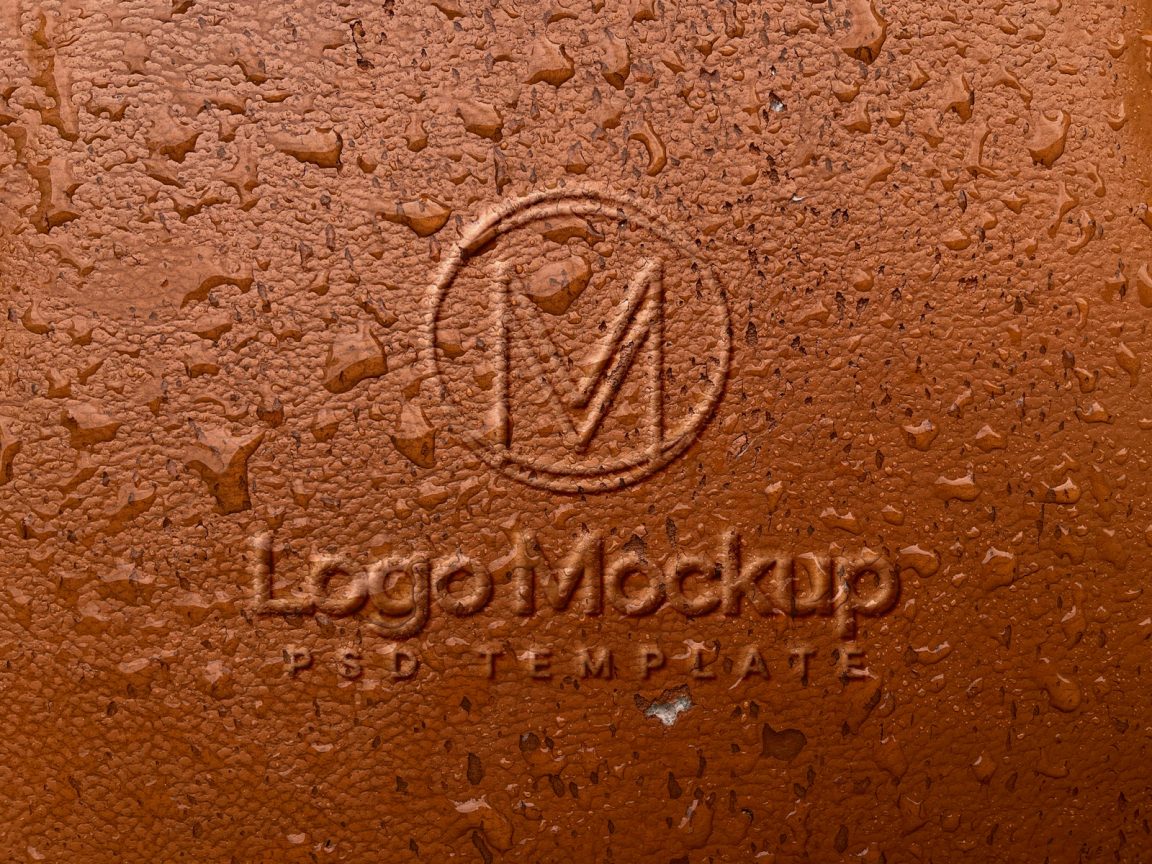 Embossed Leather Logo Mockup Free PSD - PsFiles