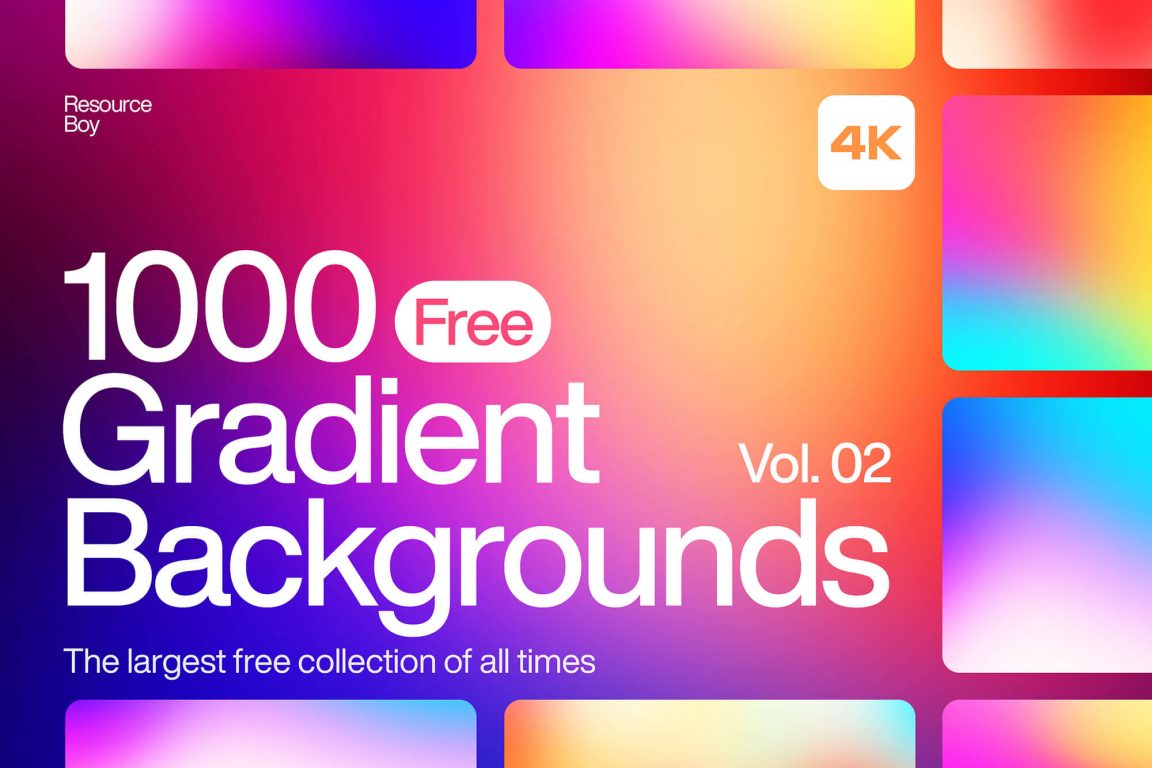 Free 1000 Vibrant Gradient Color Backgrounds Vol. 02 Download - PsFiles