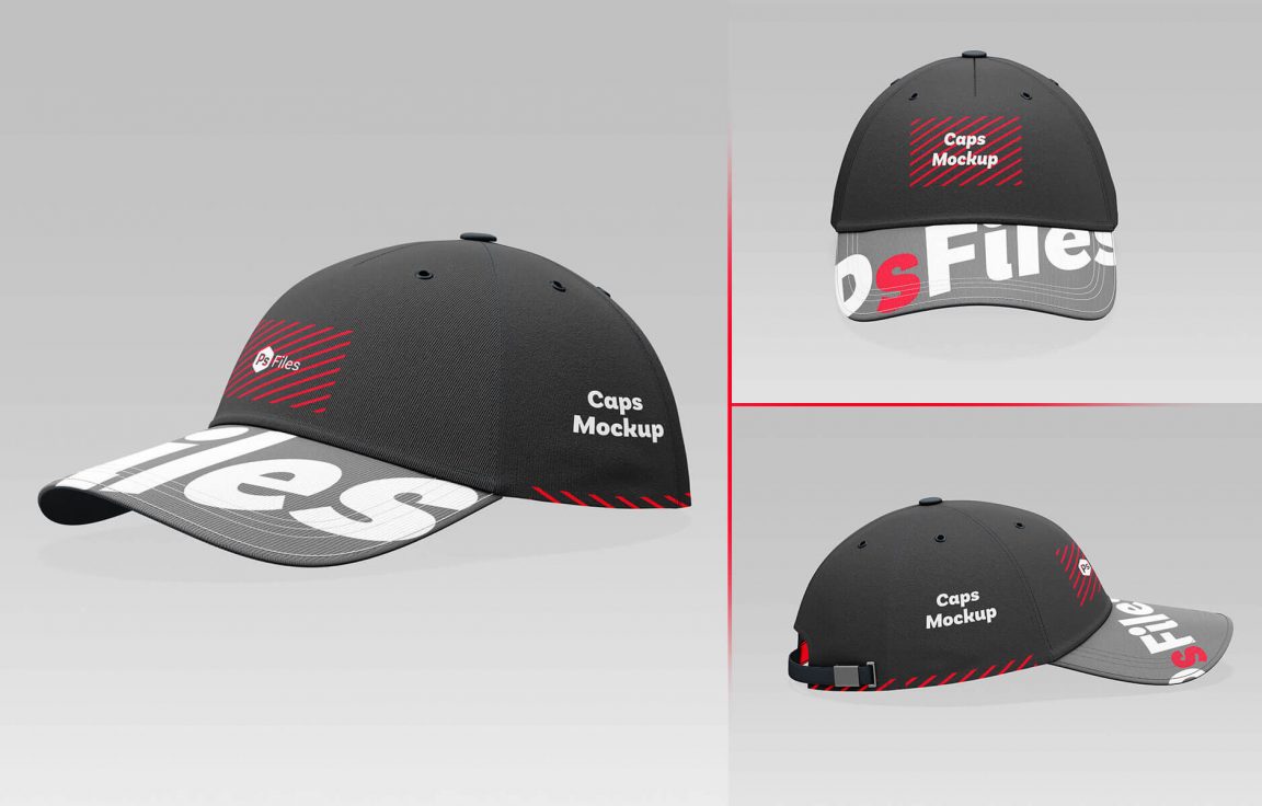 Free Baseball Caps Mockup PSD set - PsFiles