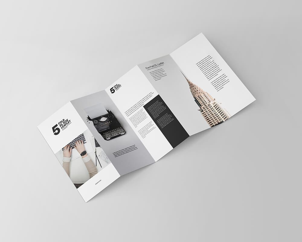 Free Five Fold DL Leaflet Mockup PSD - PsFiles