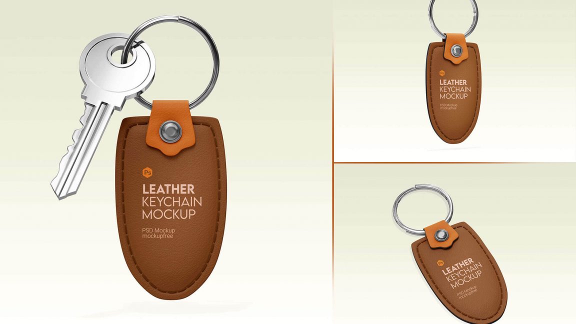 Free Leather Keychain LOGO Mockup PSD - PsFiles