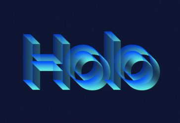 Holographic Text Effect Free PSD - PsFiles