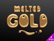 Melted Gold Text Layer Style Free PSD Template - PsFiles