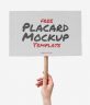 Free Hand Holding Placard Mockup PSD Template - PsFiles