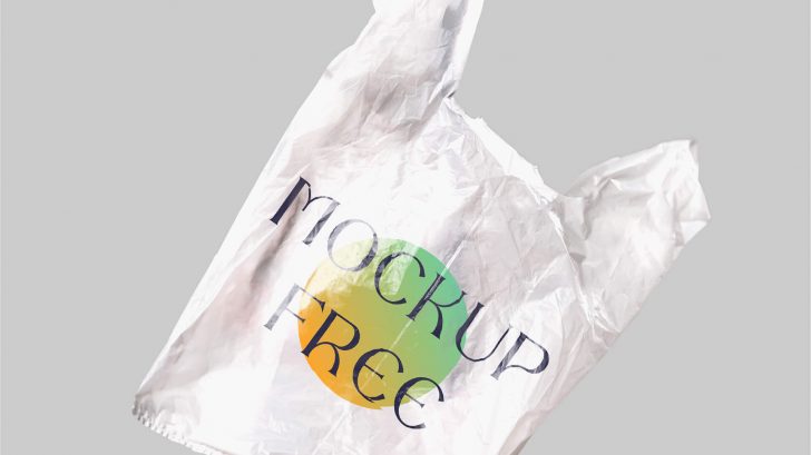Standing Plastic Shopping Bag Mockup for Clothing Stores - PsFiles
