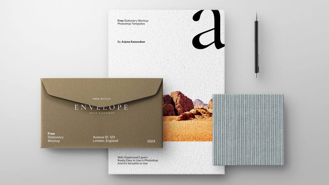 Free Basic Stationery Mockup Scene - PsFiles