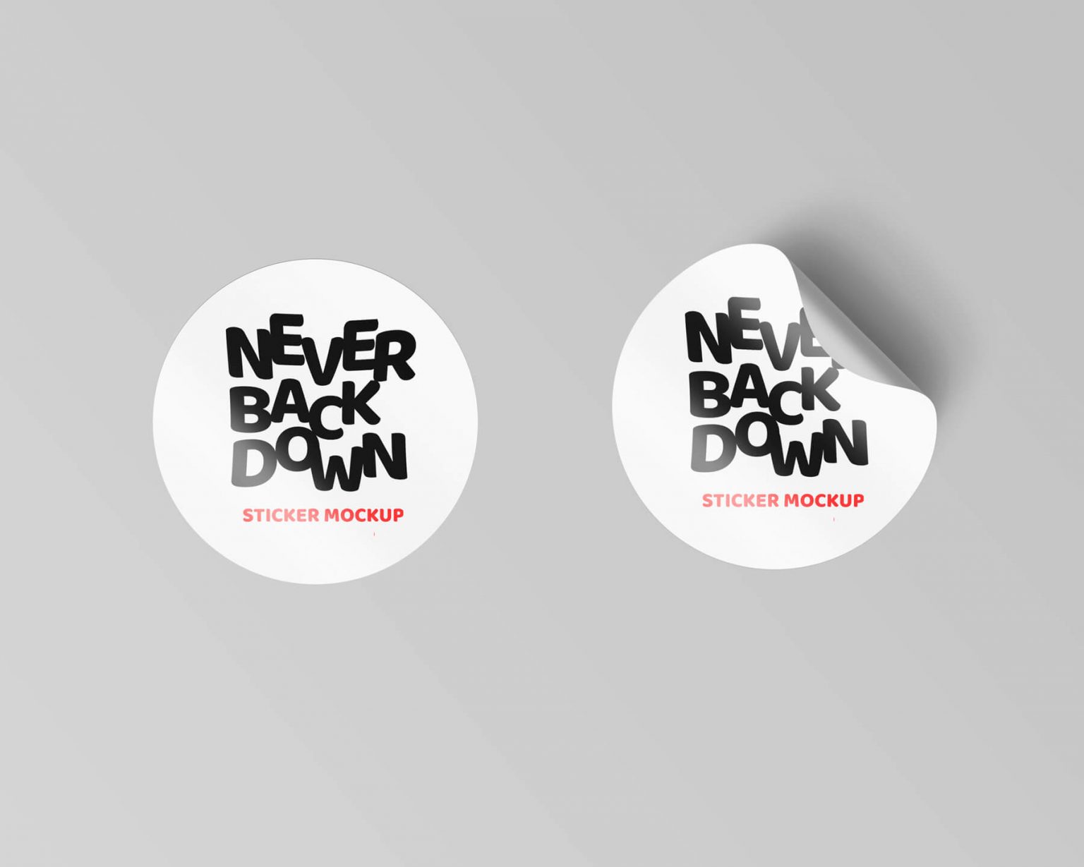 Round and Square Curl Edged Sticker Mockups Free PSD - PsFiles