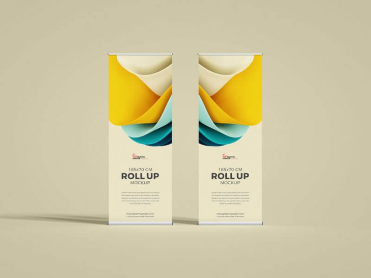 Free 185cm x 70cm Roll Up Stand Banner Mockup PSD - PsFiles