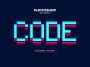 Free Code Pixelated 3D Photoshop Text Effect PSD - PsFiles