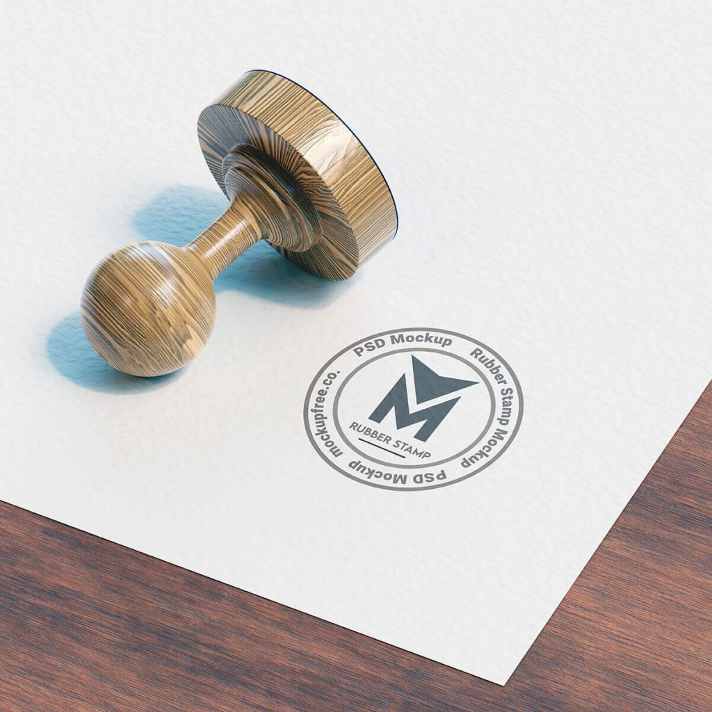 Free Round Rubber Seal Logo Stamp Mockups 3 PSD set - PsFiles