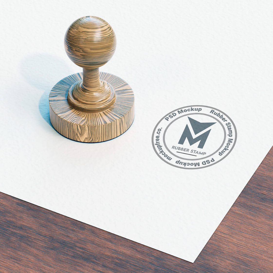 Free Round Rubber Seal Logo Stamp Mockups 3 PSD set - PsFiles