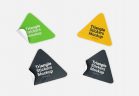 Free Triangle Shape Sticker Mockups PSD Set - PsFiles