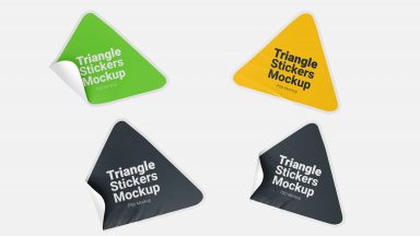 Free 4 Glued Sticker Mockups - Photoshop PSD File - PsFiles