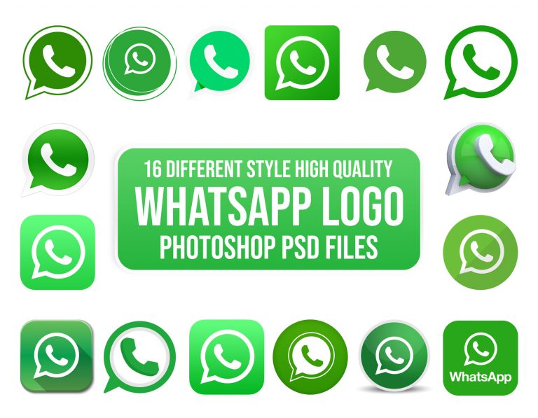 16 Different High Quality WhatsApp Icon Logo Photoshop PSD file - PsFiles