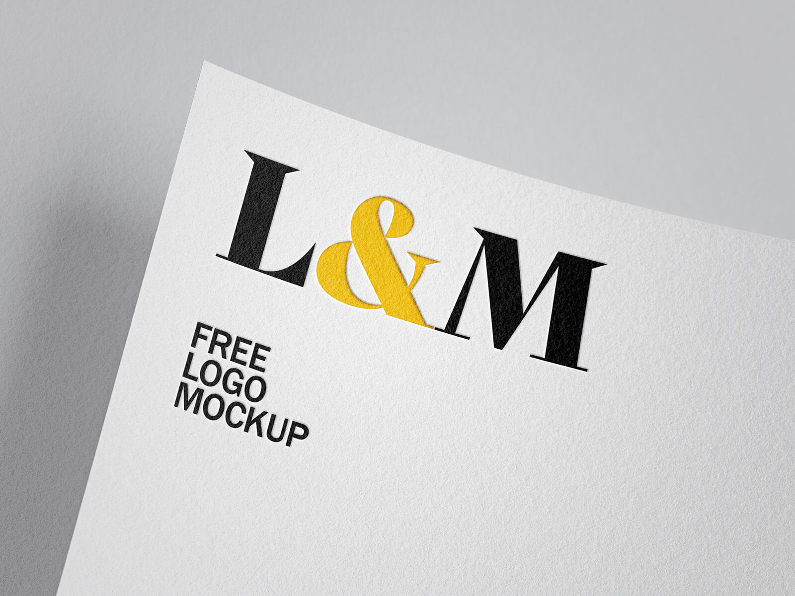 Free LetterPress Logo on White Paper Mockup PSD set - PsFiles