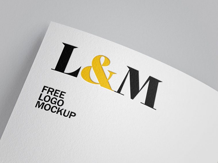 Free LetterPress Logo on White Paper Mockup PSD set - PsFiles