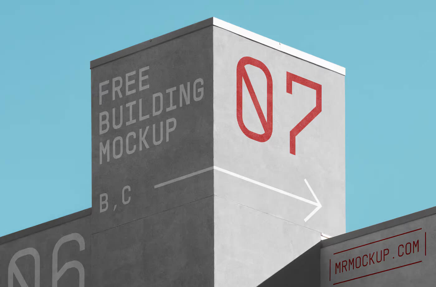 Free Concrete Building Painted Sign and Logo Mockup PSD - PsFiles