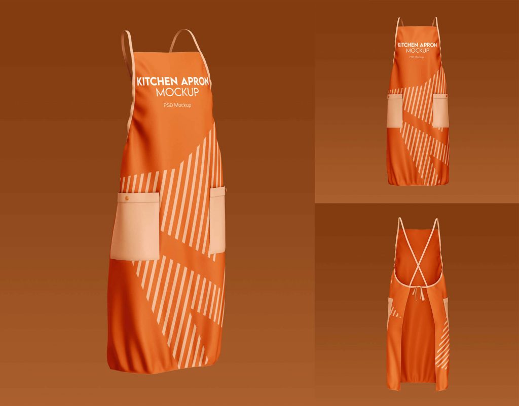 Free Professional Kitchen Apron Mockup PSD Set - PsFiles