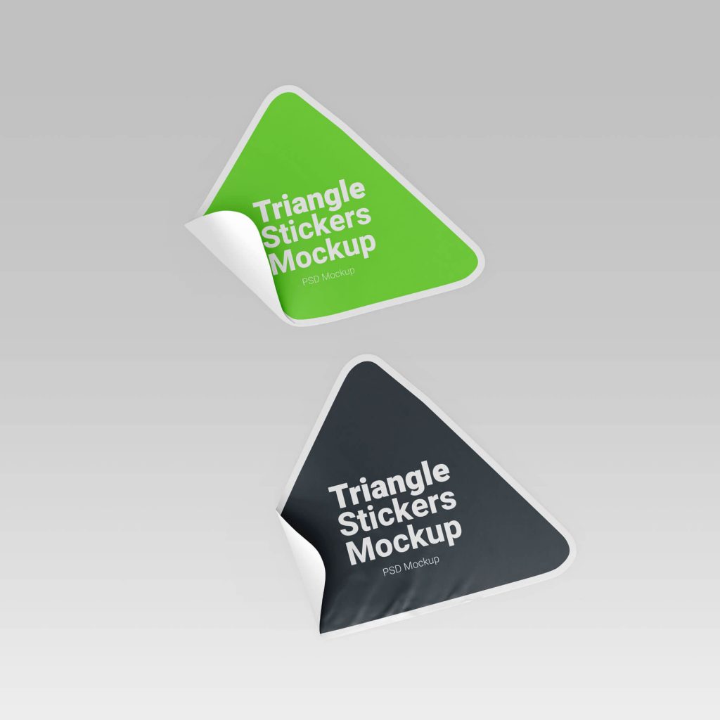 Free Triangle Shape Sticker Mockups PSD Set - PsFiles