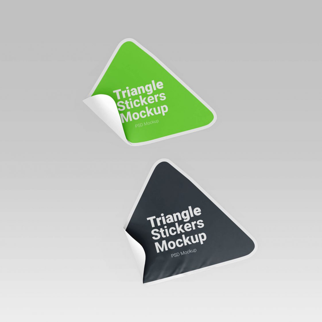 Free Triangle Shape Sticker Mockups PSD Set - PsFiles