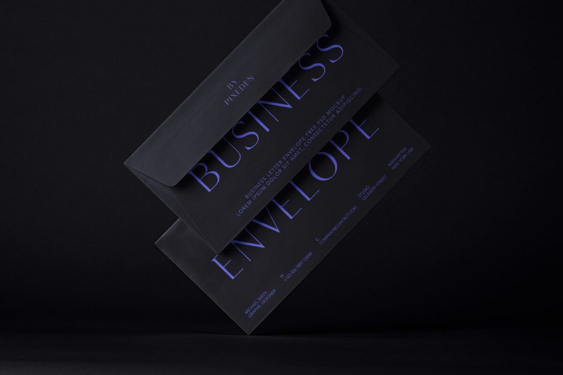 Free 2 Business Letter Envelope Mockup PSD - PsFiles