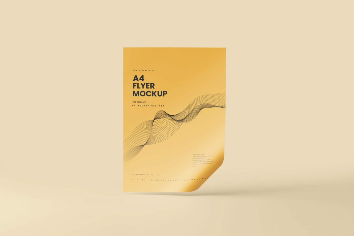Free Curled A4 Flyer Mockups 10 PSD set - PsFiles
