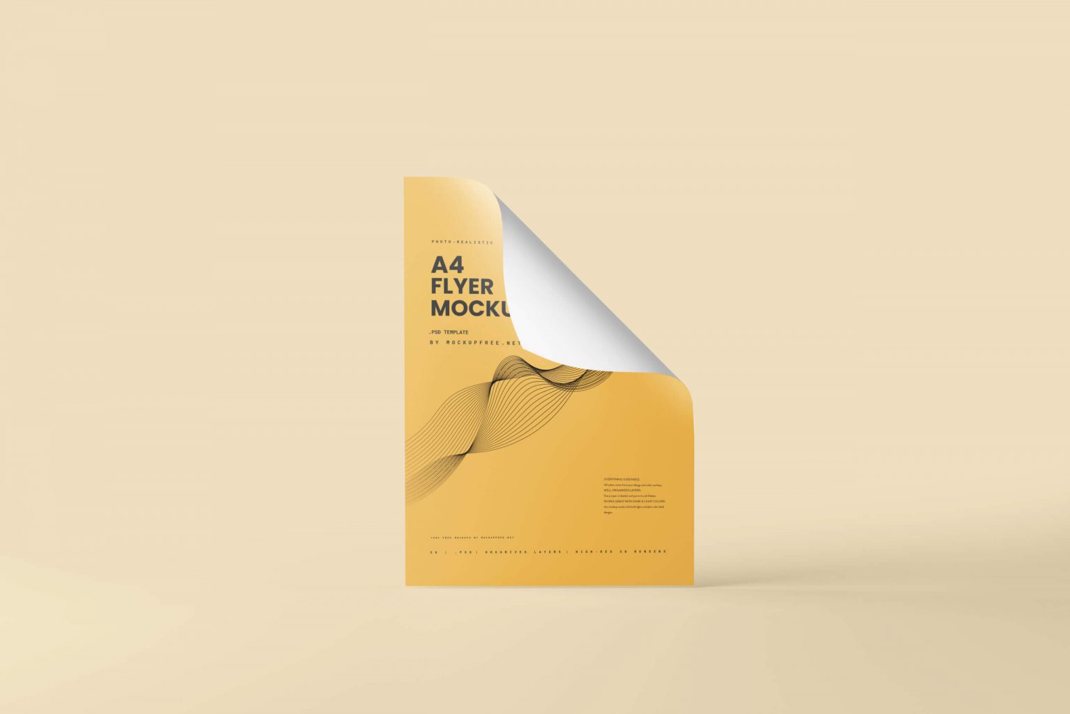 Free Curled A4 Flyer Mockups 10 PSD set - PsFiles