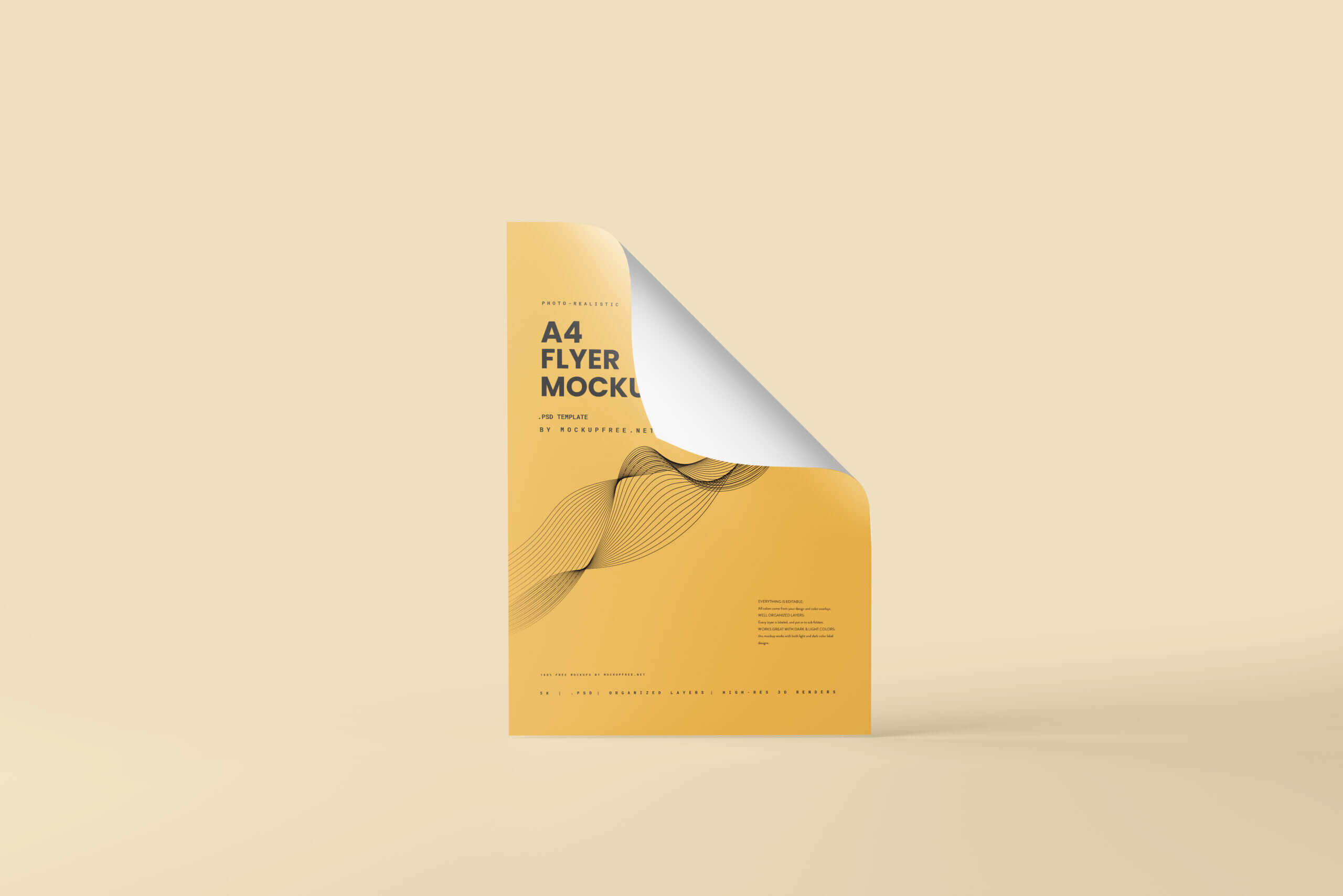 Free Curled A4 Flyer Mockups 10 PSD set - PsFiles