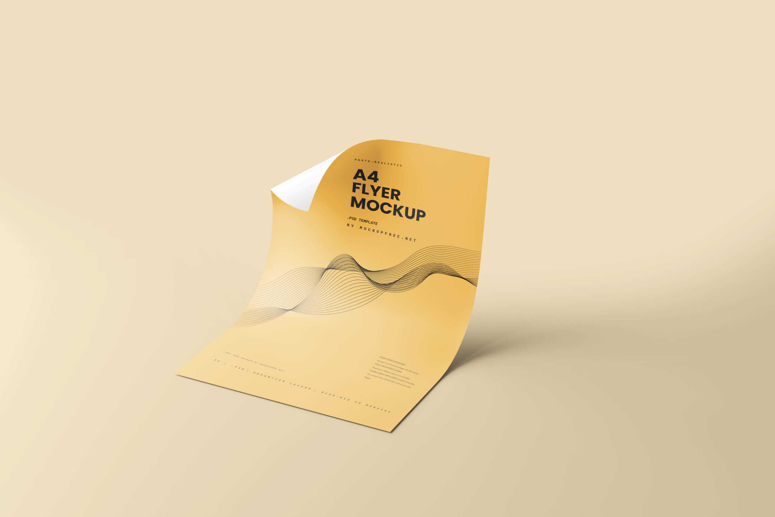 Free Curled A4 Flyer Mockups 10 PSD set - PsFiles