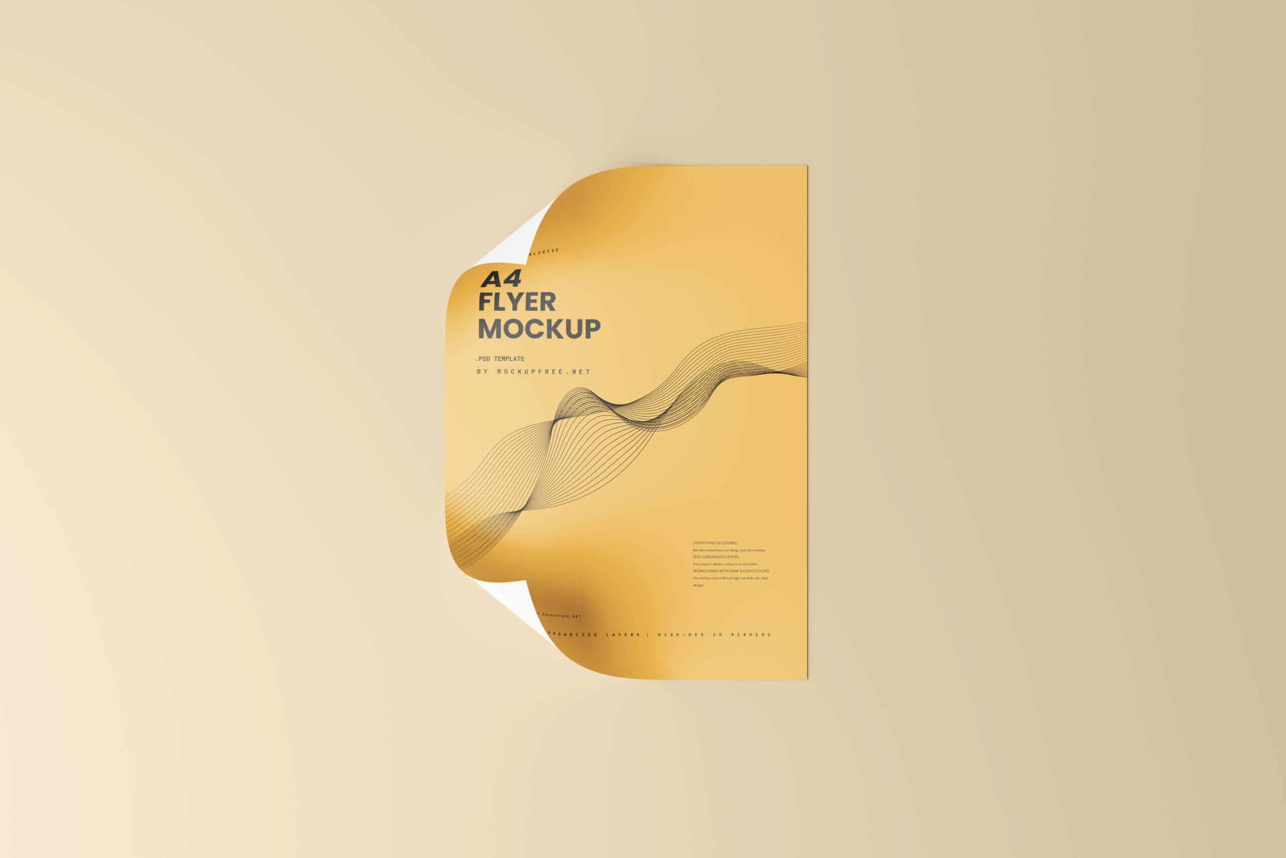 Free Curled A4 Flyer Mockups 10 PSD set - PsFiles