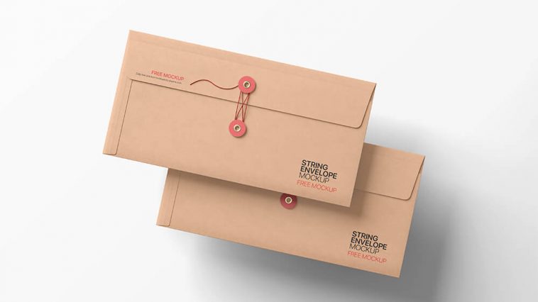 Free DL Size String Envelope Mockup PSD - PsFiles