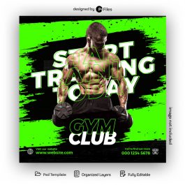 Free Gym Fitness Instagram Post Design PSD Template - PsFiles