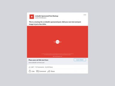 Free LinkedIn Post Mockup PSD Desktop view - PsFiles