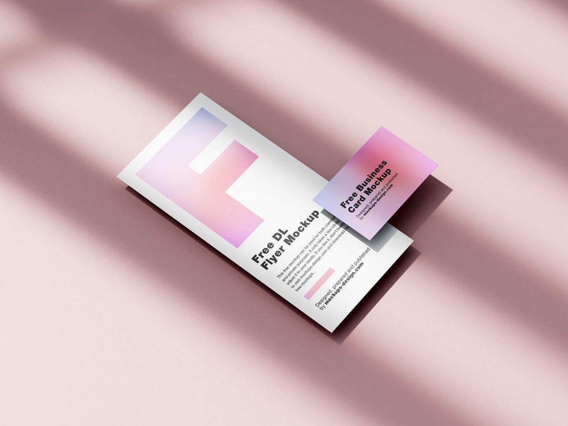Free DL Flyer with Business Card Mockups PSD set - PsFiles