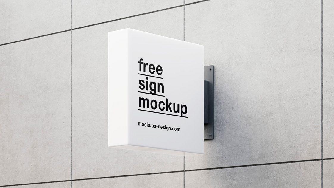 LightBox Logo Sign Mockup PSD - PsFiles