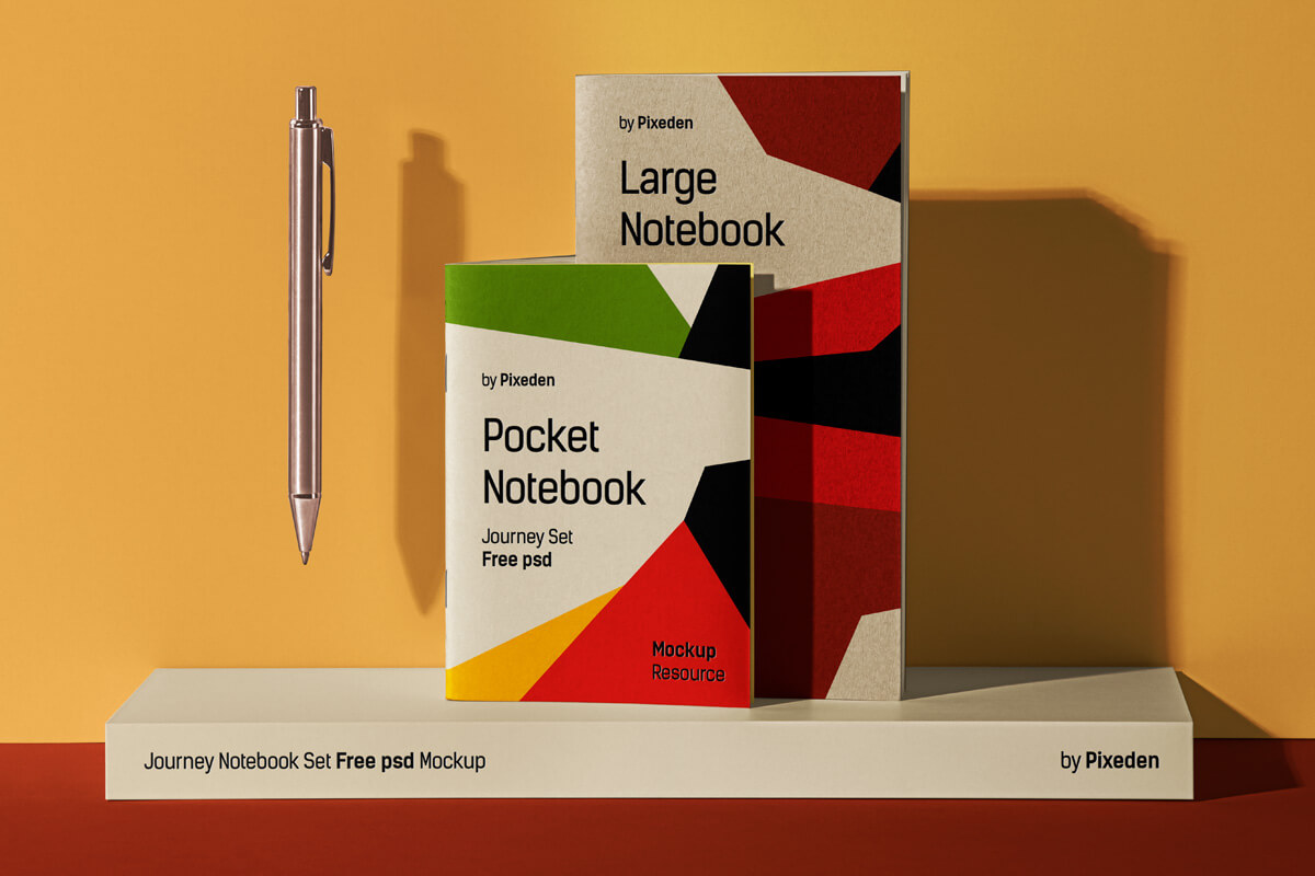 2 Notebooks Mockup Free PSD - PsFiles