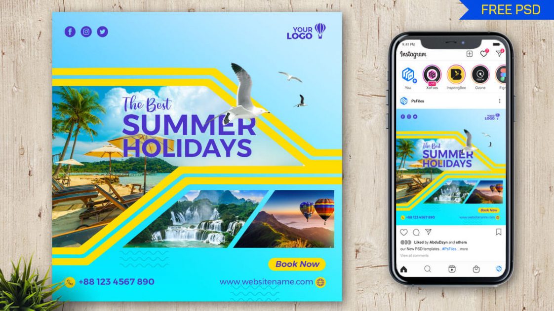 Free Instagram Promo Post Template PSD - PsFiles