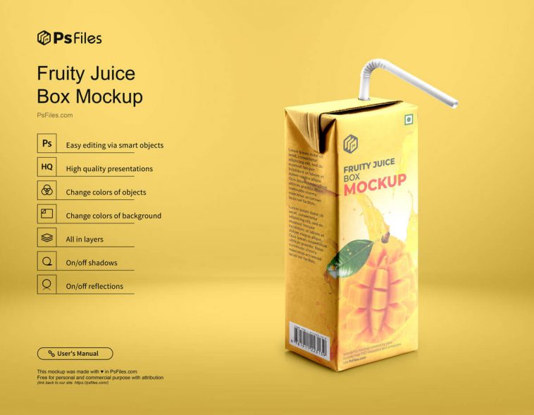 Free Frooti Juice Tetra Package Box MockUp - PsFiles