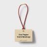 Free Kraft Paper Card Mockup With Rubber Tag - PsFiles