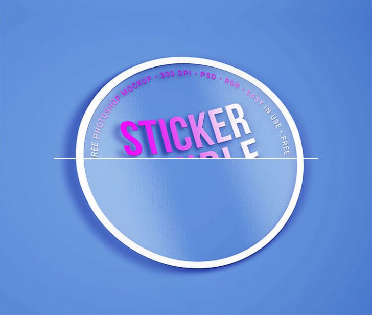 2 Free Clear Round Sticker Mockups PSD - PsFiles