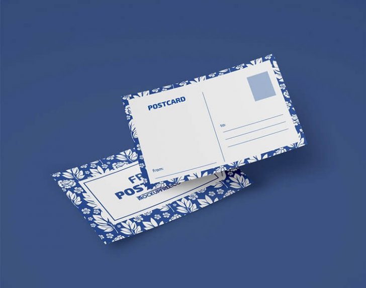 2 Free Post Cards Mockups PSD in Front and Back View - PsFiles