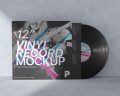 2 Front View Vinyl Record Mockups with and Without Cover - PsFiles