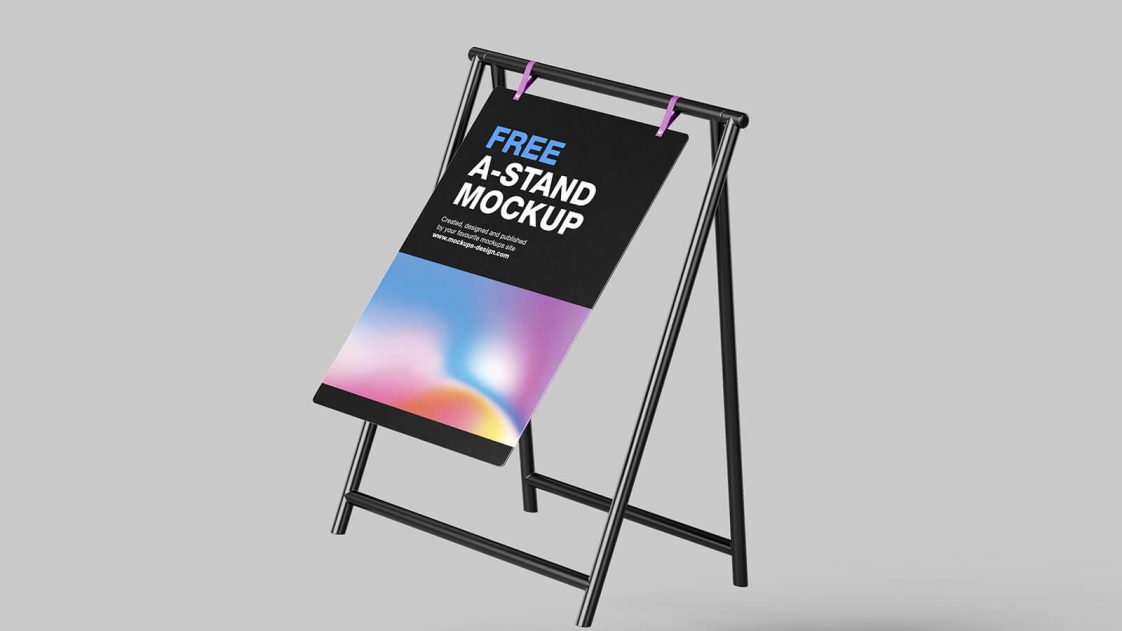 Outdoor A-Frame Stand Mockup PSD - PsFiles