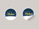 Free 2 Round Paper Stickers Mockup PSD - PsFiles