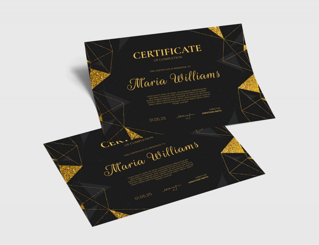 Free Completion Certificate Design PSD Template - PsFiles